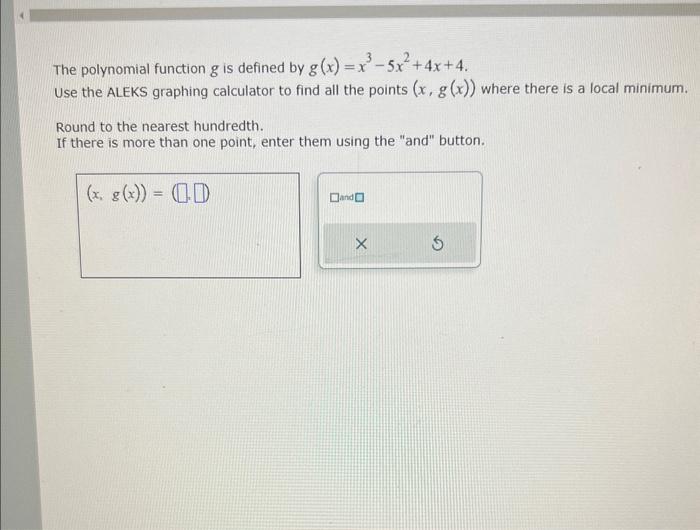 Solved The polynomial function g is defined by | Chegg.com