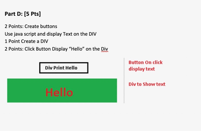 Solved Part D: (5 Pts] 2 Points: Create buttons Use java | Chegg.com
