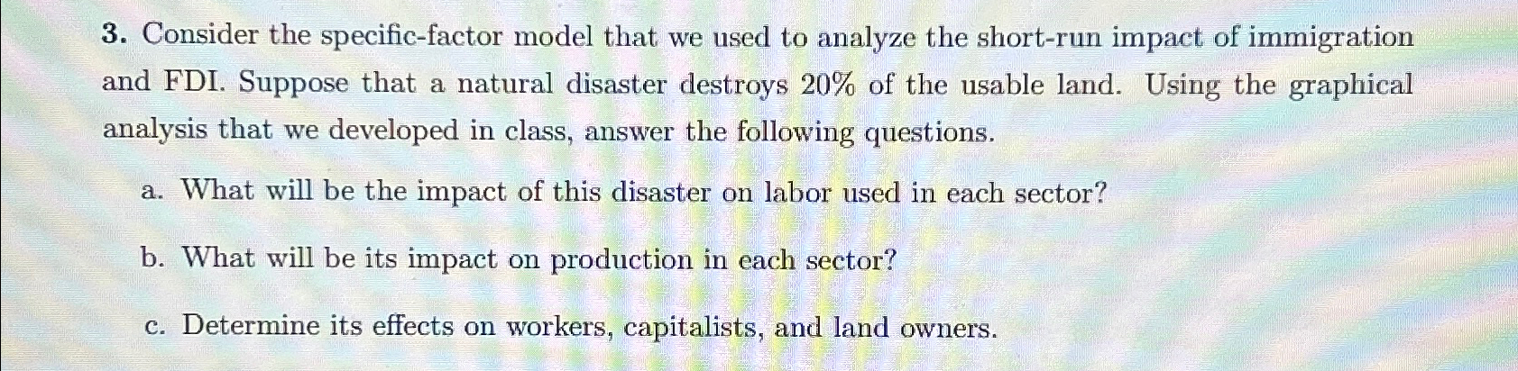 Solved Consider the specific-factor model that we used to | Chegg.com