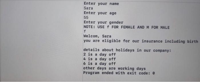 i need a c++ code with following information( for | Chegg.com
