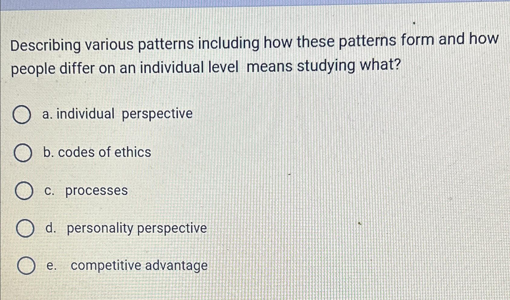 Solved Describing various patterns including how these | Chegg.com