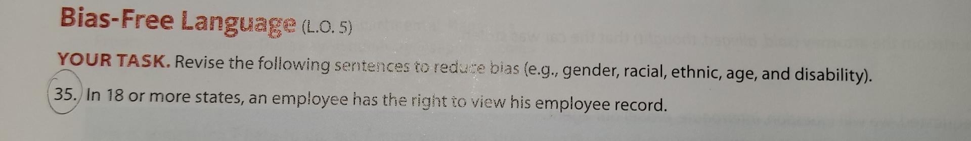 Solved Bias-Free Language (L.0.5)YOUR TASK. Revise the | Chegg.com