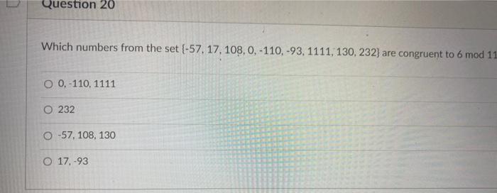 Solved Which numbers from the set | Chegg.com