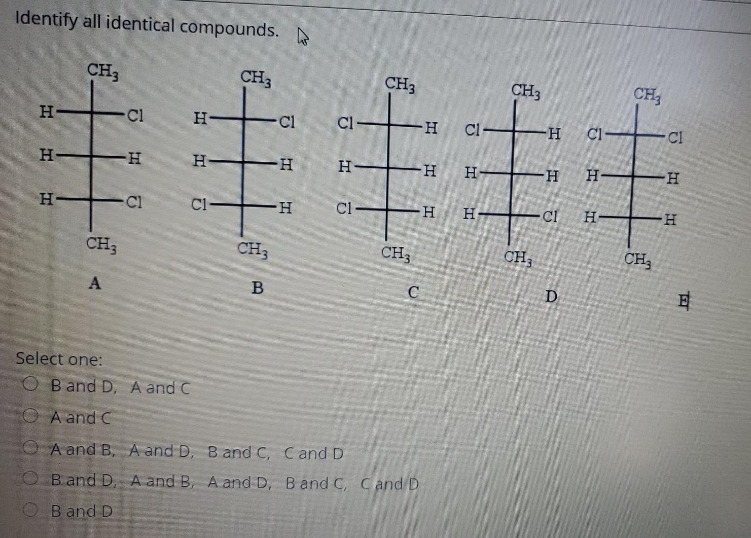 Solved Identify all identical compounds. CH3 CH; CH3 CH3 CH | Chegg.com