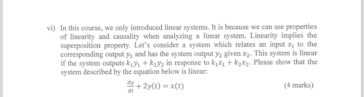 Solved vi) ﻿In this course, we only introduced linear | Chegg.com