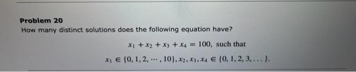 Solved Problem 20 How many distinct solutions does the | Chegg.com