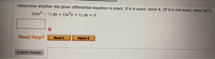Solved Determine whether the given differential equation is | Chegg.com