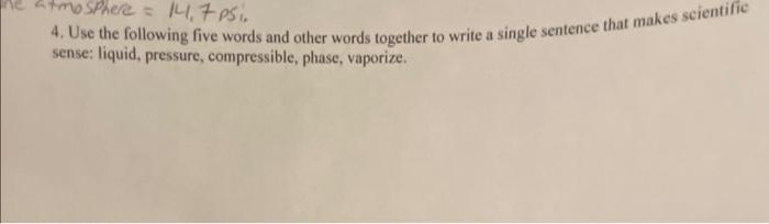 Solved 4. Use the following five words and other words | Chegg.com