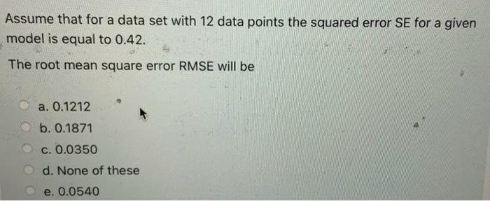 Assume that for a data set with 12 data points the | Chegg.com