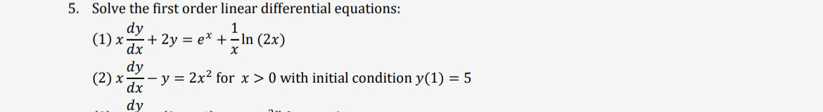 Solve the first order linear differential | Chegg.com