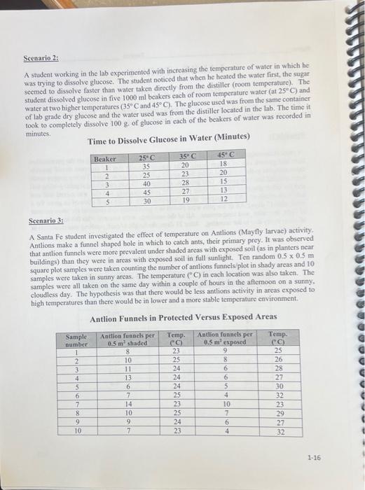 Solved For each scenario determine the following:Scenario 2: | Chegg.com
