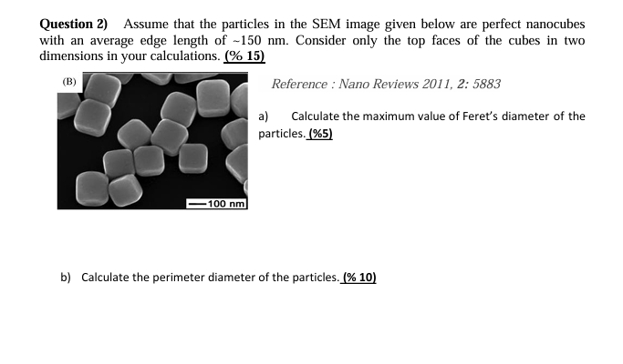 Solved Question 2) ﻿Assume that the particles in the SEM | Chegg.com