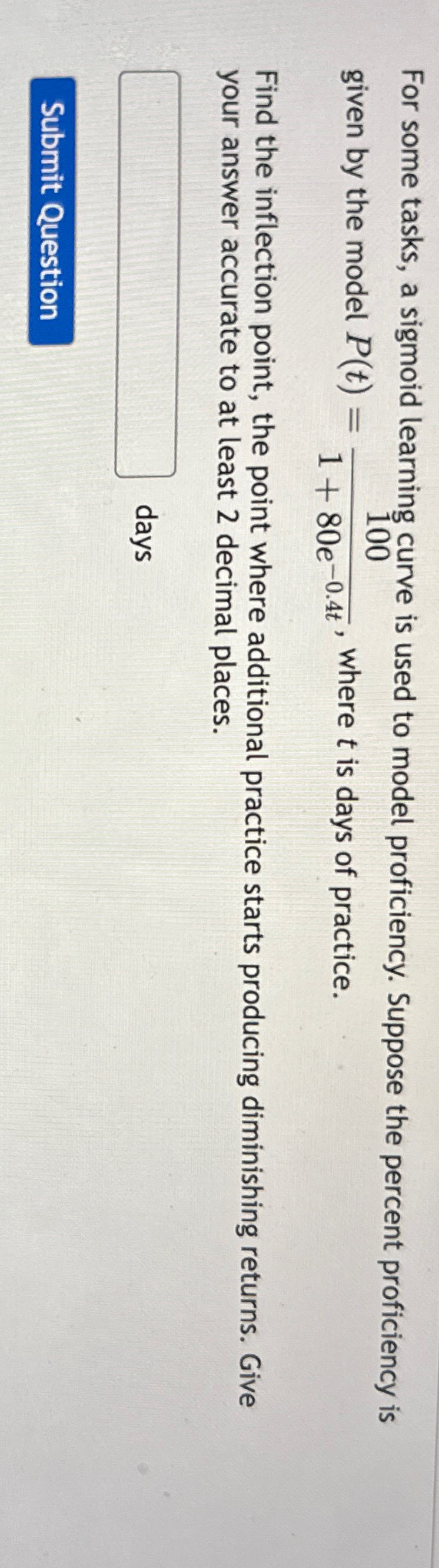 Solved For some tasks, a sigmoid learning curve is used to | Chegg.com