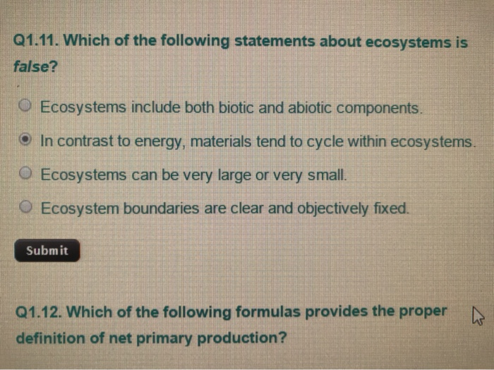 Solved: Q1.11. Which Of The Following Statements About Eco... | Chegg.com