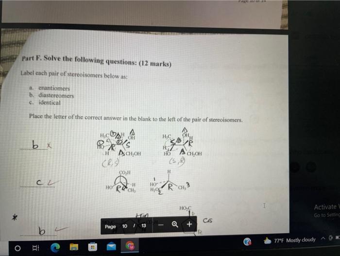 Solved Part F. Solve the following questions: (12 marks) | Chegg.com