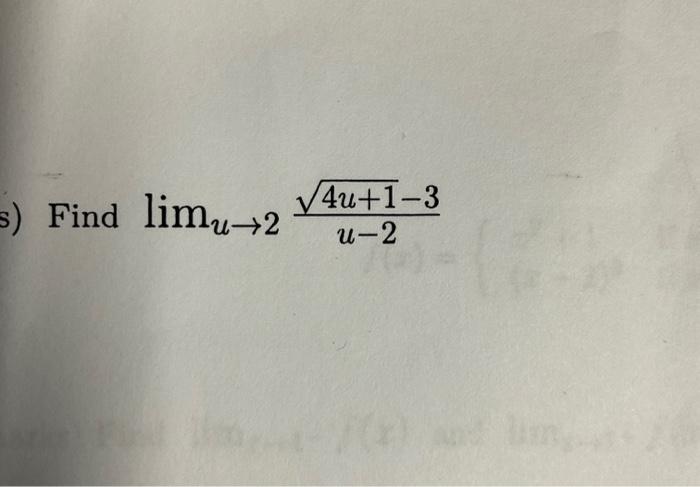 Solved limu→2u−24u+1−3 | Chegg.com