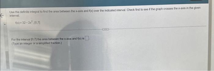 Solved Use the definite integral to find the area botween | Chegg.com