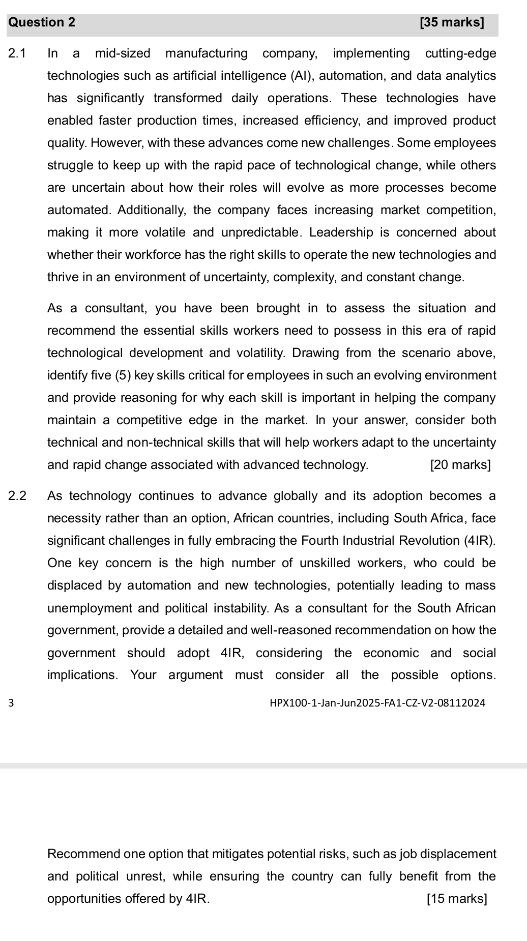 Solved Question 2[35 ﻿marks]2.1 ﻿In a mid-sized | Chegg.com