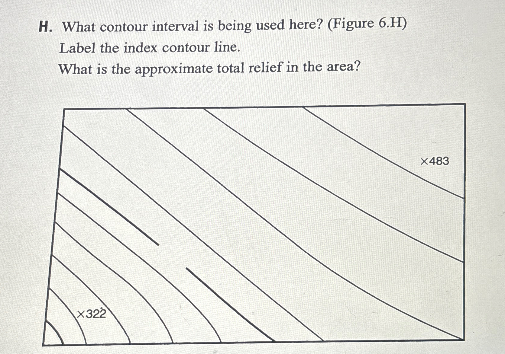 Solved H. ﻿What contour interval is being used here? (Figure | Chegg.com