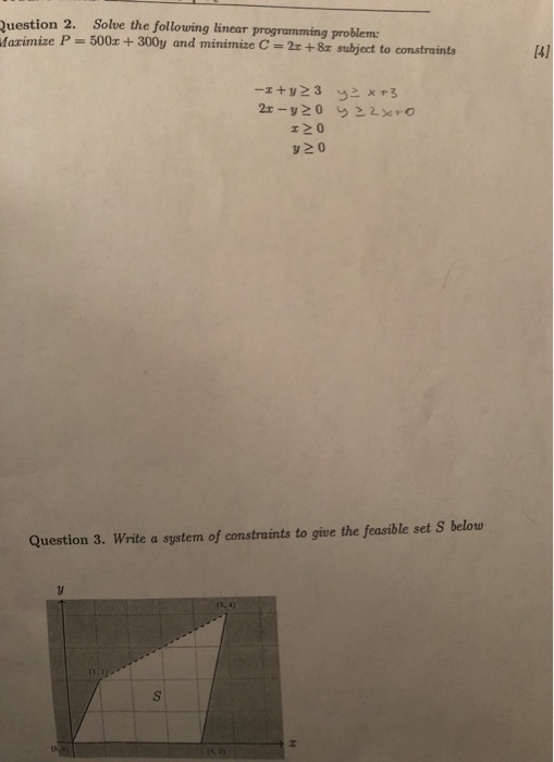 Solved Hestion 2. Solve the following linear programming | Chegg.com