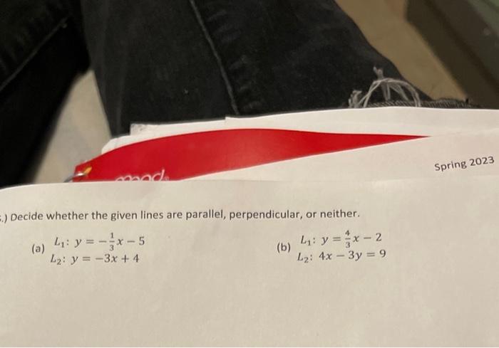 Solved Decide whether the given lines are parallel, | Chegg.com