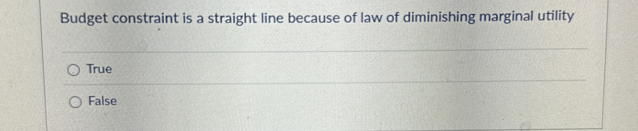 Solved Budget constraint is a straight line because of law | Chegg.com
