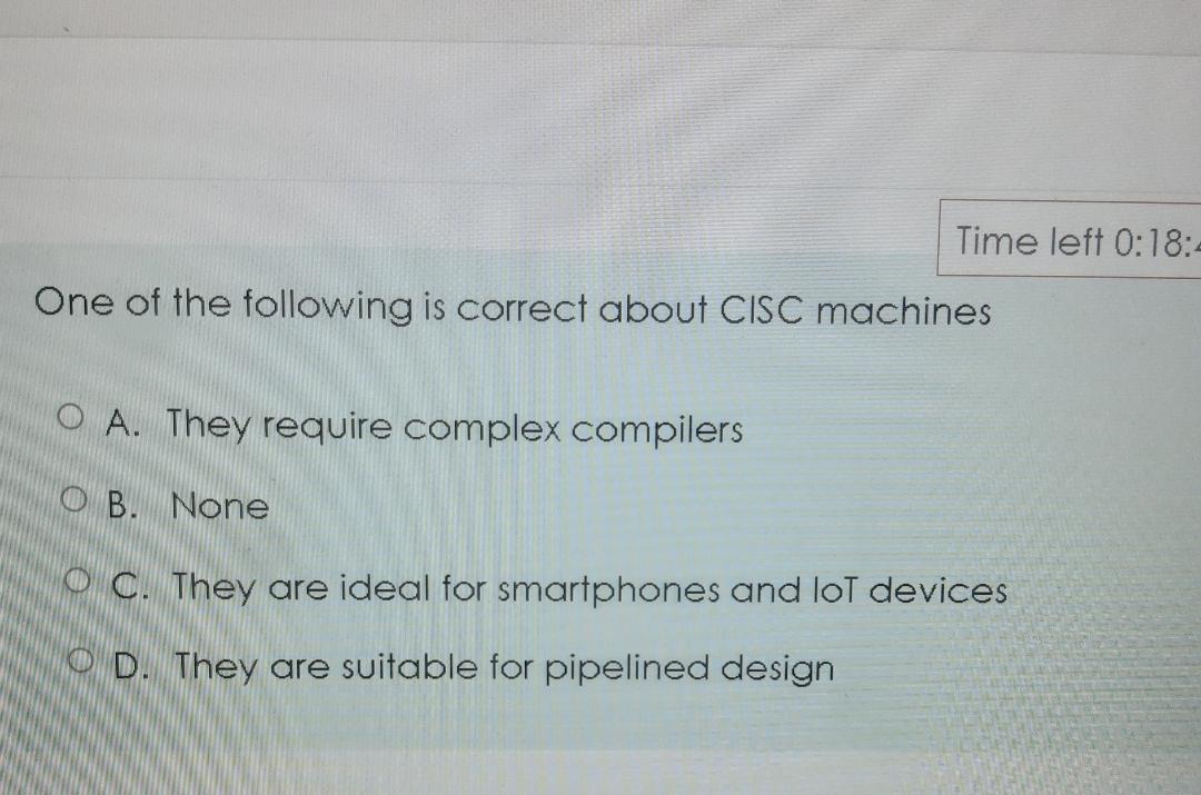 Solved Time left 0:1One of the following is correct about | Chegg.com