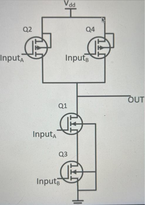 Solved Write the correct truth table for the MOSFET circuit | Chegg.com