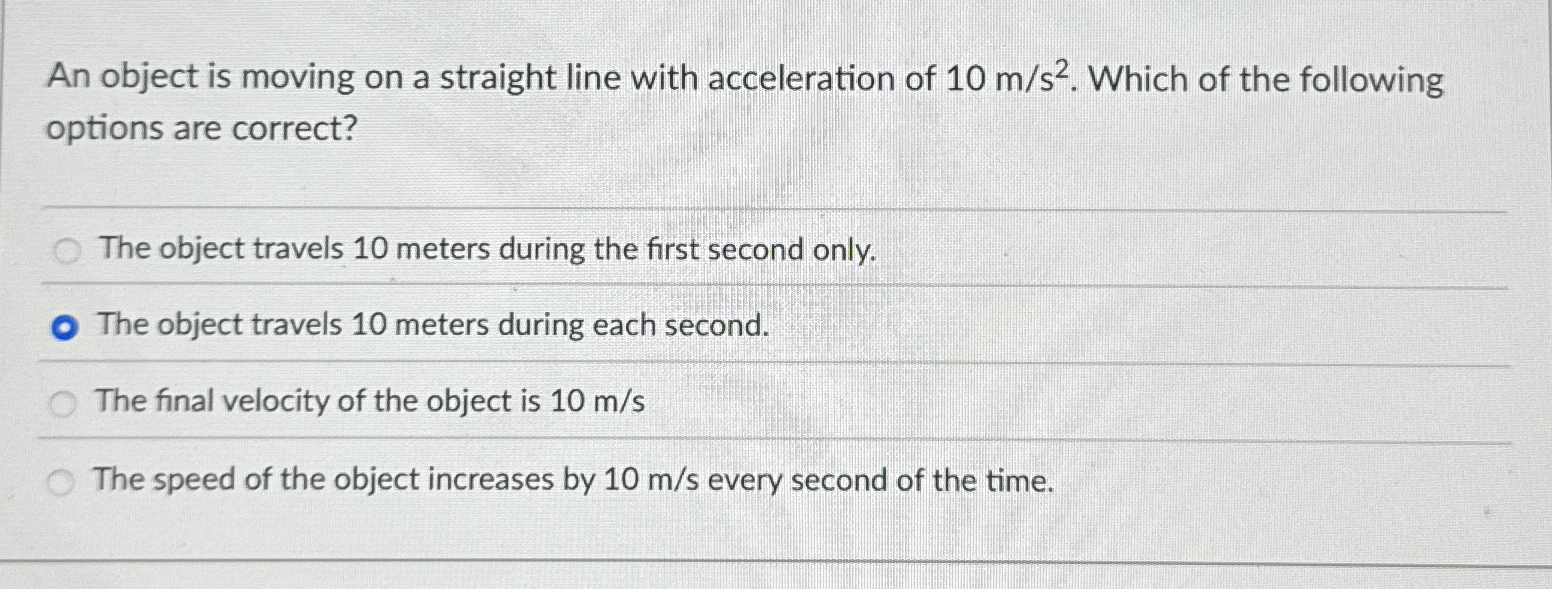 Solved An object is moving on a straight line with | Chegg.com