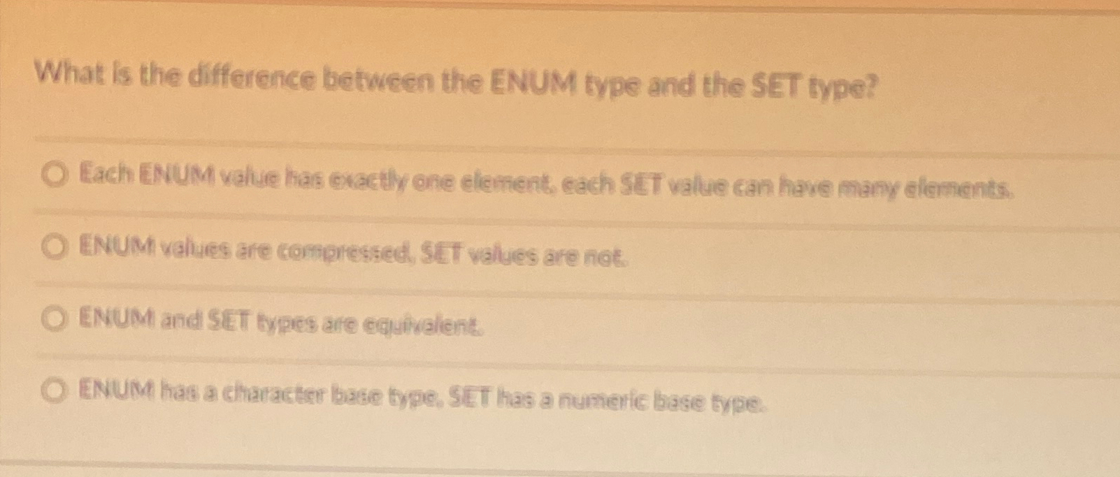 Solved What is the difference between the ENUM type and the | Chegg.com Solved What is the difference between the ENUM type and the | Chegg.com