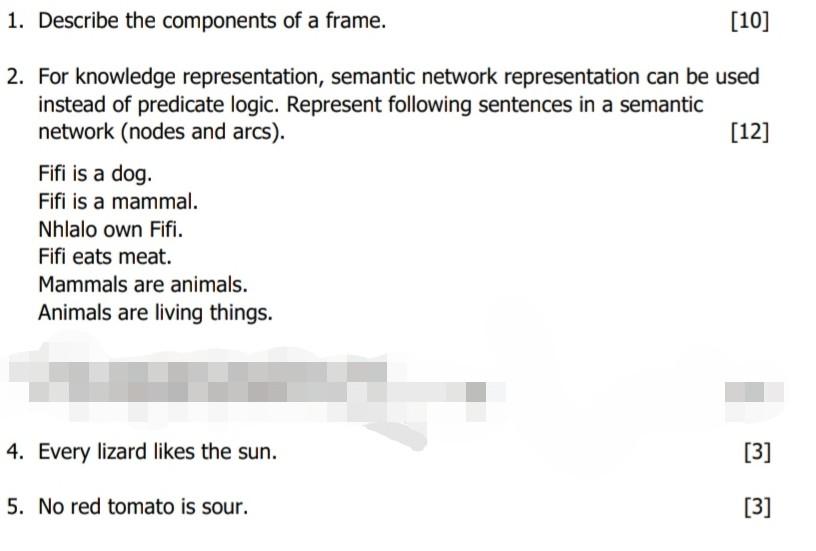 Solved 1. Describe the components of a frame. [10] 2. For | Chegg.com