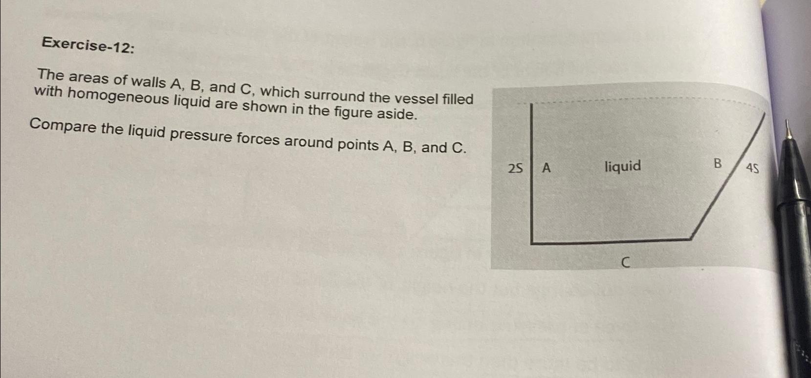 Solved Exercise-12:The areas of walls A,B, ﻿and C, ﻿which | Chegg.com
