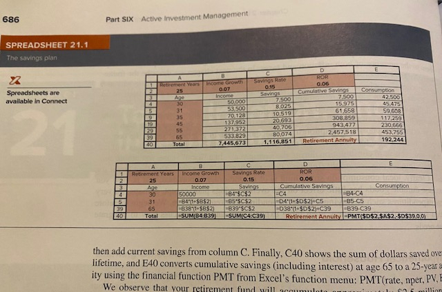 With no taxes or inflation(spreadsheet 21.1), ﻿by how | Chegg.com
