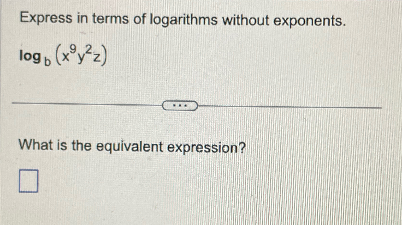 Solved Express in terms of logarithms without | Chegg.com