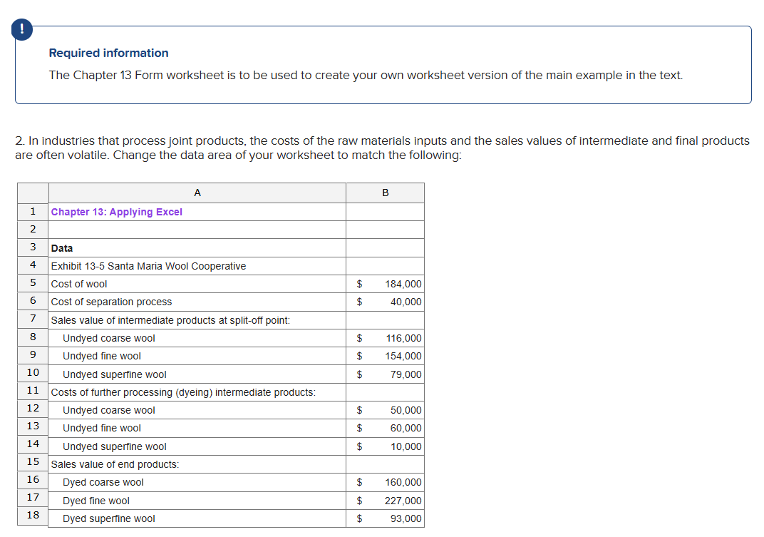 Solved !Required informationThe Chapter 13 ﻿Form worksheet | Chegg.com