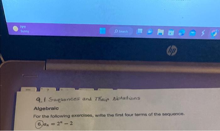 Solved Q. I Sequences and Their Notations Algebraic For the | Chegg.com