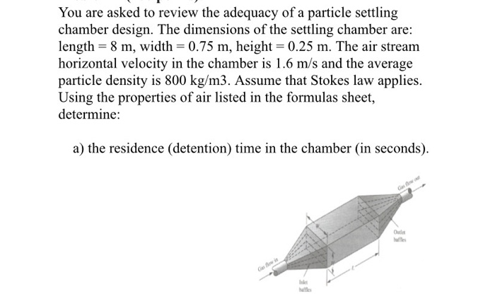 Solved You are asked to review the adequacy of a particle | Chegg.com