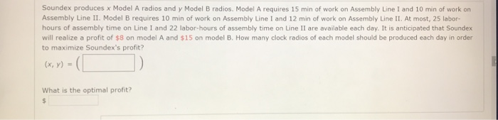 Solved Soundex produces x Model A radios and y Model B | Chegg.com