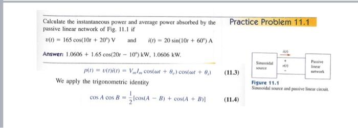 Solved Practice Problem 11.1 Calculate the instantaneous | Chegg.com