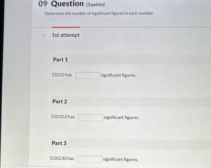 Solved Determine the number of significant figures in each | Chegg.com