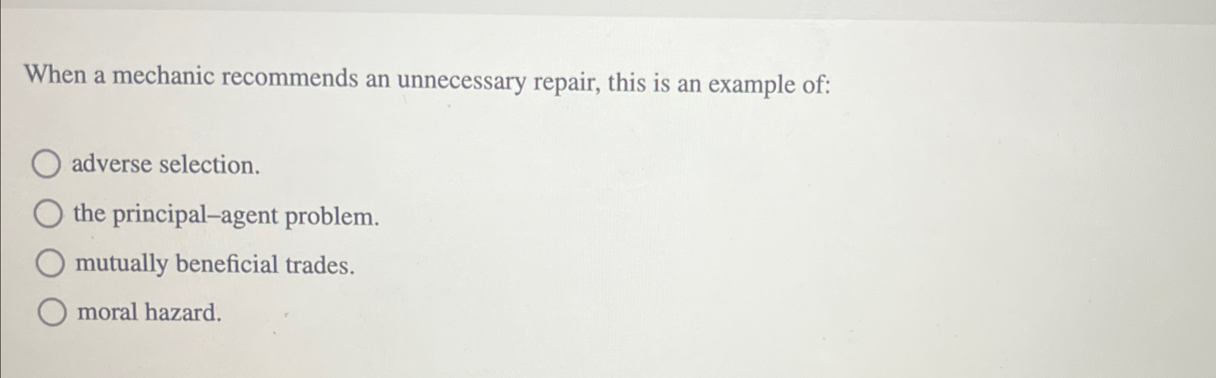 Solved When a mechanic recommends an unnecessary repair, | Chegg.com