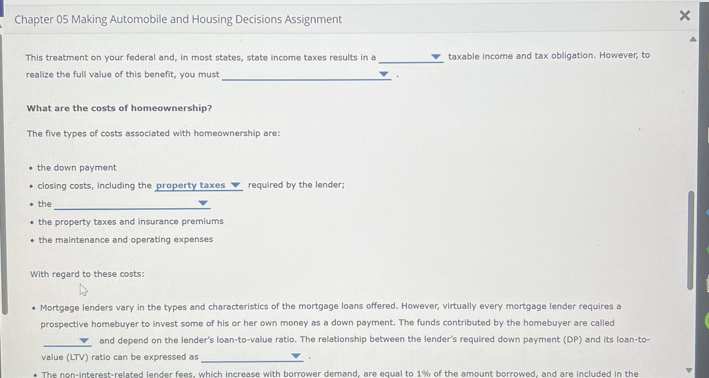 Solved Chapter 05 ﻿Making Automobile and Housing Decisions | Chegg.com