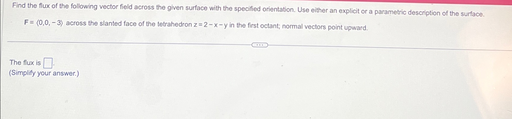 Solved Find the flux of the following vector field across | Chegg.com