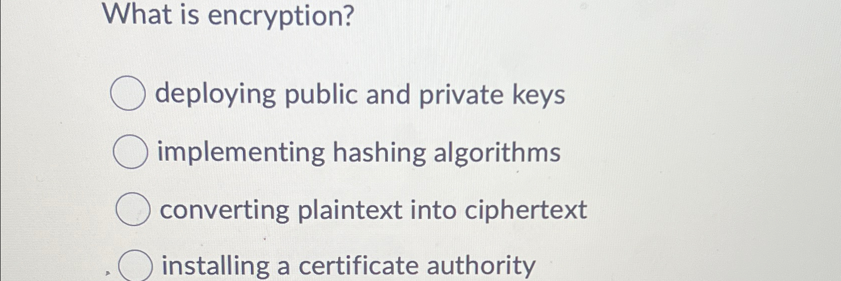 Solved What is encryption?deploying public and private | Chegg.com