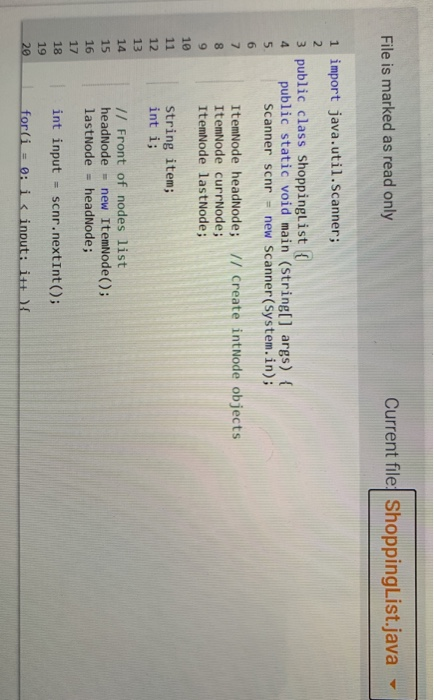 Solved Given main() in the ShoppingList class, define an | Chegg.com