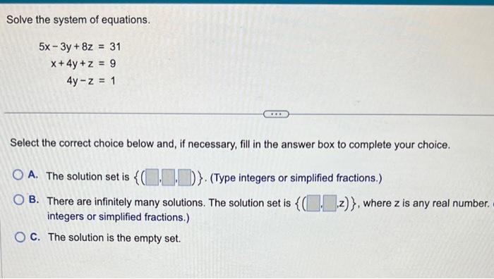 Solved Solve the system of equations. | Chegg.com