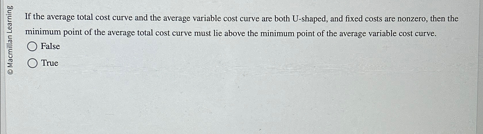 Solved If the average total cost curve and the average | Chegg.com