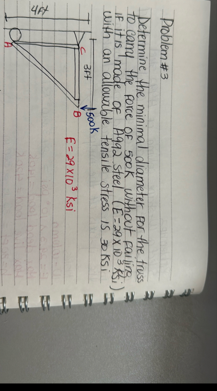 Solved Problem#3Determine the minimal diameter for the truss | Chegg.com