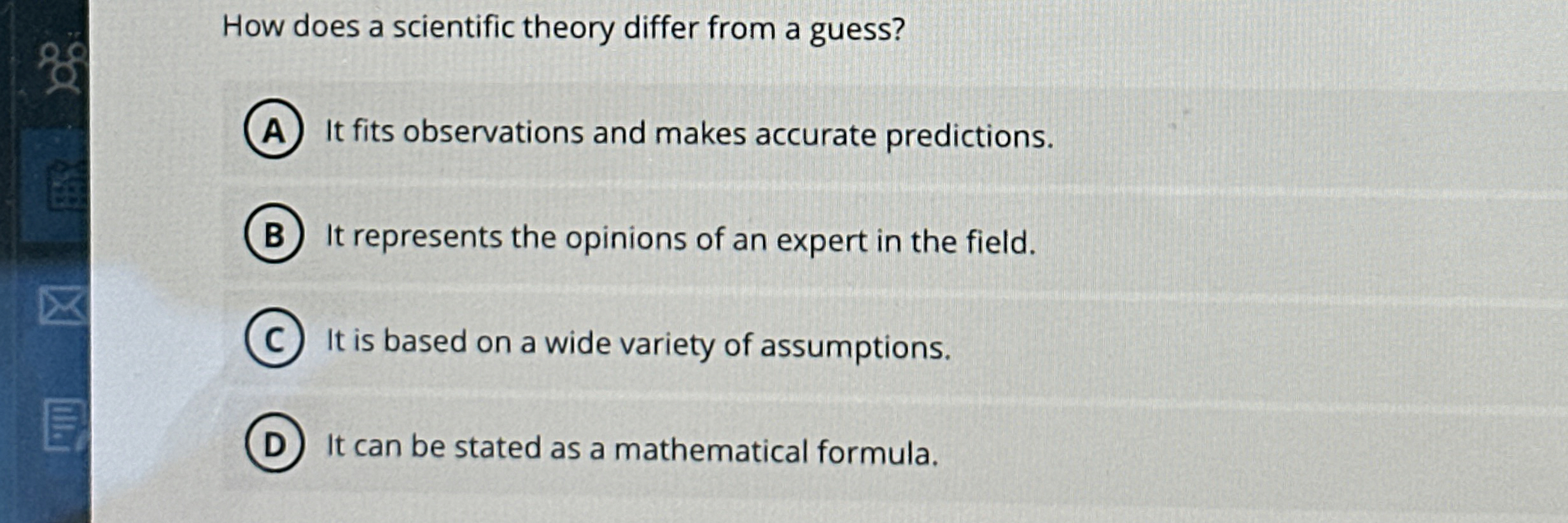 Solved How does a scientific theory differ from a guess?It | Chegg.com