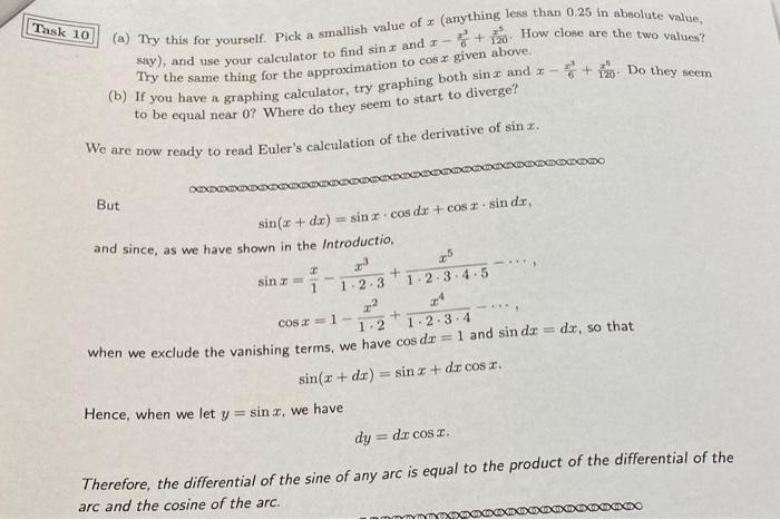Solved The second idea that Euler needed in order to find | Chegg.com